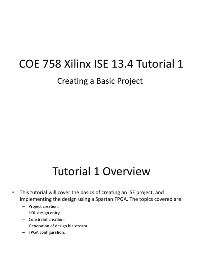 Tutorial1 ISE Project Creation | PDF | Hardware Description Language | Vhdl
