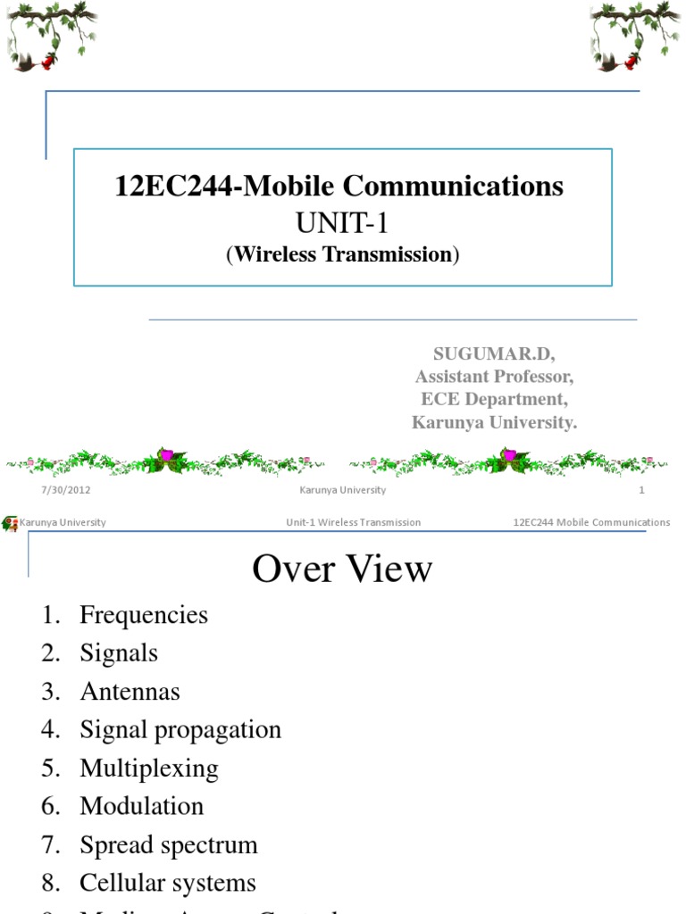 Unit 1 | PDF | Modulation | Code Division Multiple Access