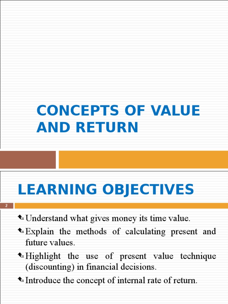 Concepts of Value and Return | PDF | Present Value | Discounted Cash Flow