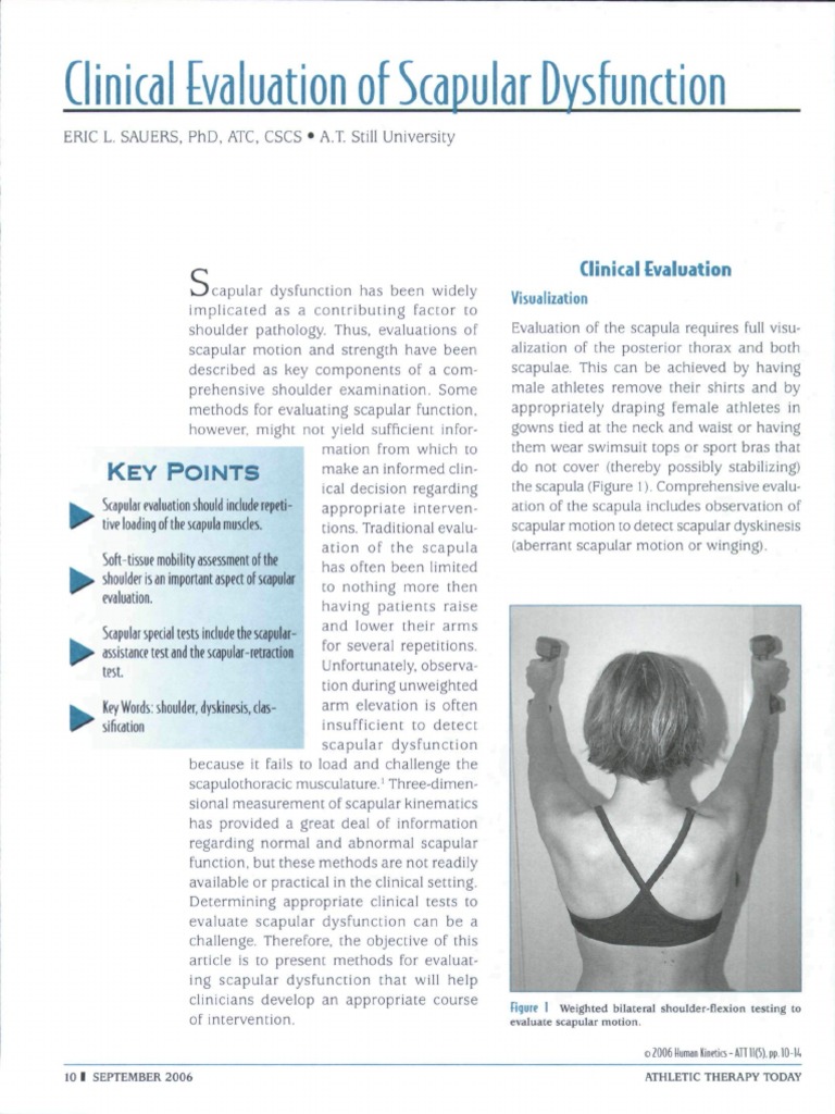 Clinical Evaluation of Scapular Dysfunction | PDF | Shoulder ...