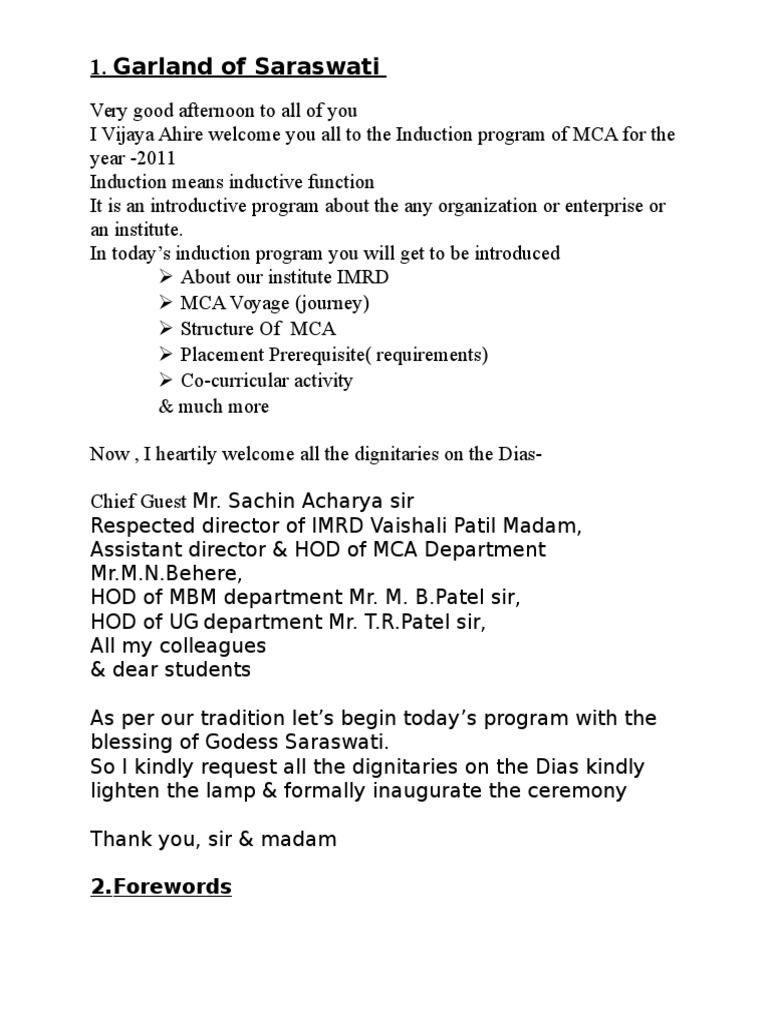 An Introduction to the MCA Program: Welcoming Remarks and Overview of ...