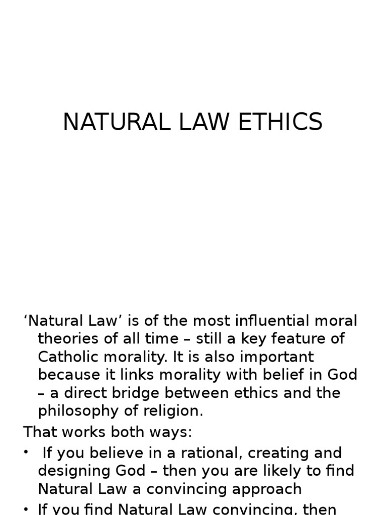 Natural Law Ethics | PDF | Natural Law | Reason