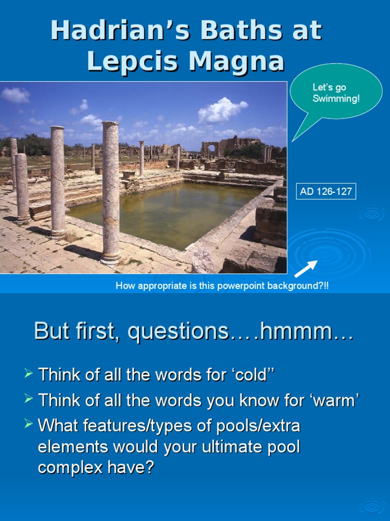 Hadrians Baths | PDF | Ancient Rome | Roman Emperors
