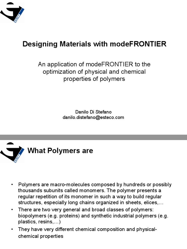 Designing Materials With ModeFRONTIER | PDF | Polymers | Mathematical Optimization