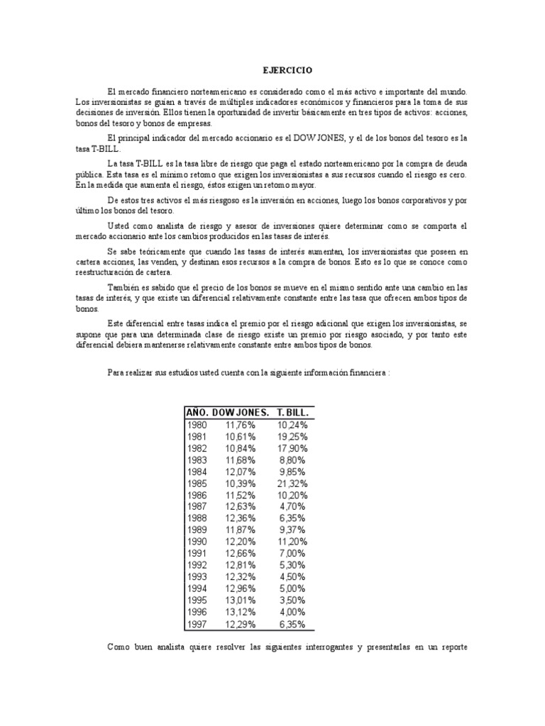 Econometria Ejercicio Resuelto | PDF | Compartir (Finanzas) | Tasas de interés