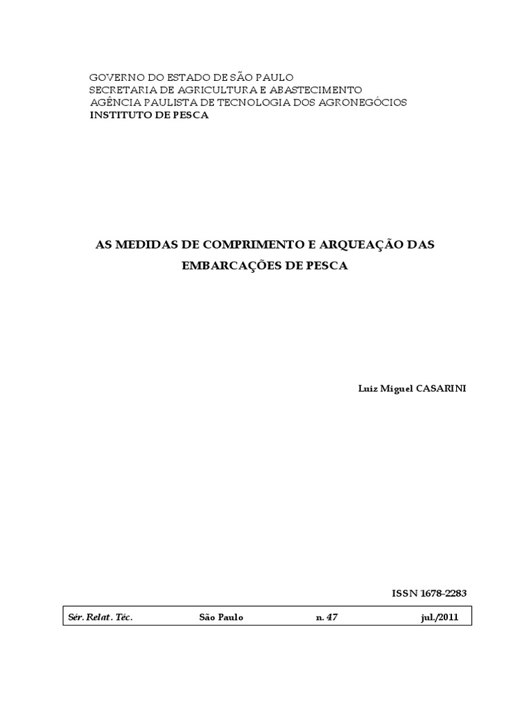 Medidas de Comprimento em Embarcações de Pesca | PDF | Tonelagem de ...