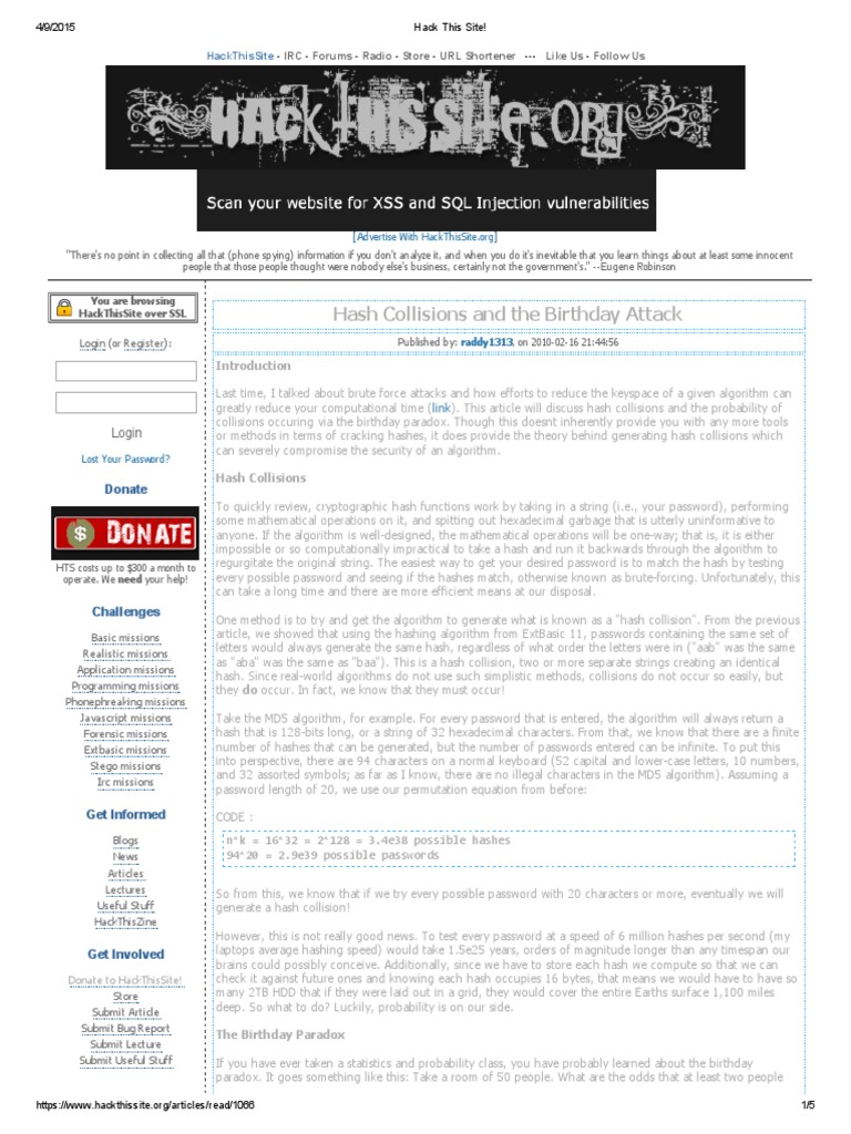 Birthday Attack PDF | Download Free PDF | Password | Cryptography