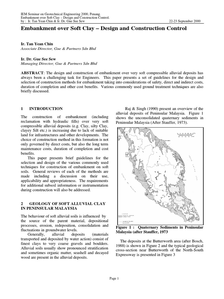 Embankment Over Soft Clay | PDF | Geotechnical Engineering | Strength ...