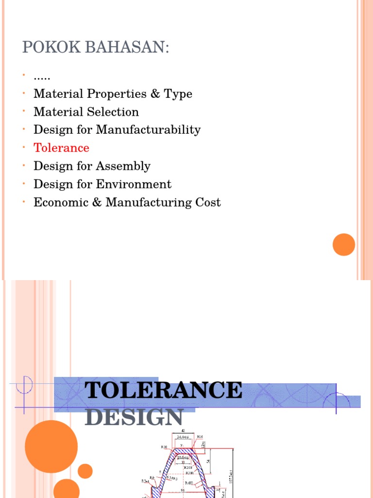Tolerance Design | PDF | Engineering Tolerance | Standard Deviation