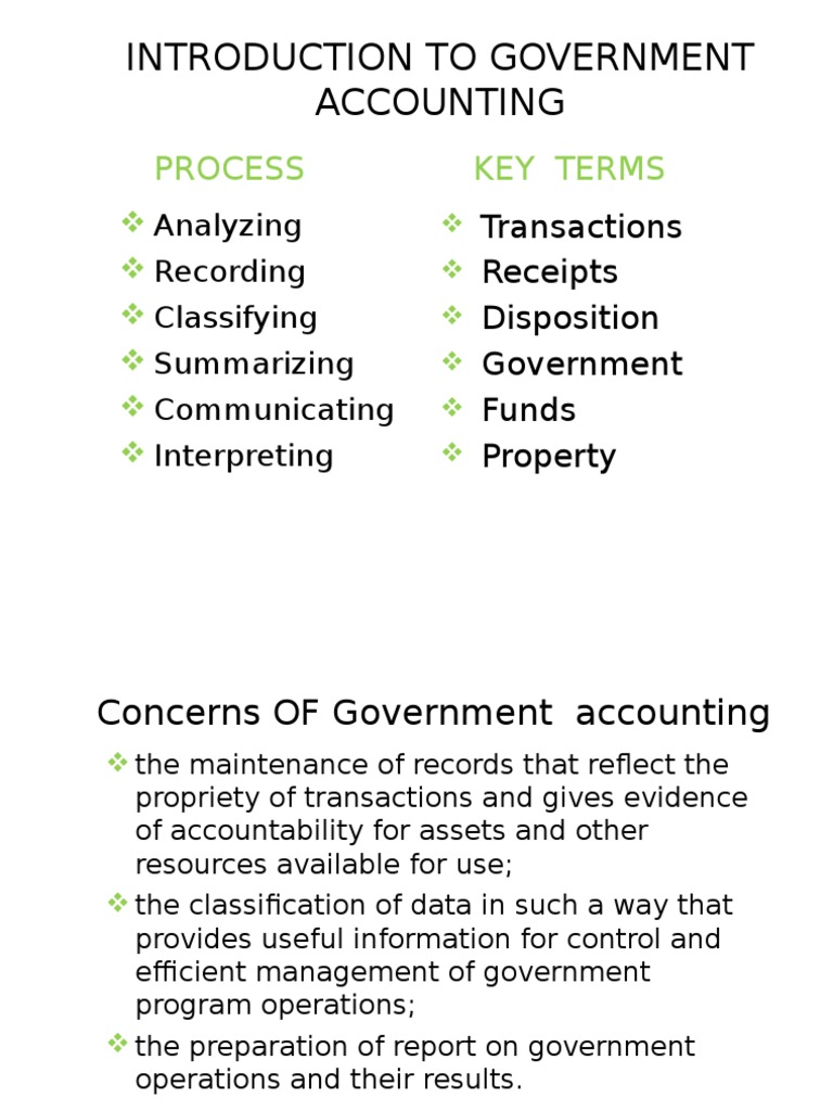 Introduction To Government Accounting | PDF | Ownership | Accounting