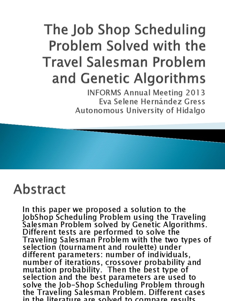 The Job Shop Scheduling Problem Solved WTH | Download Free PDF ...