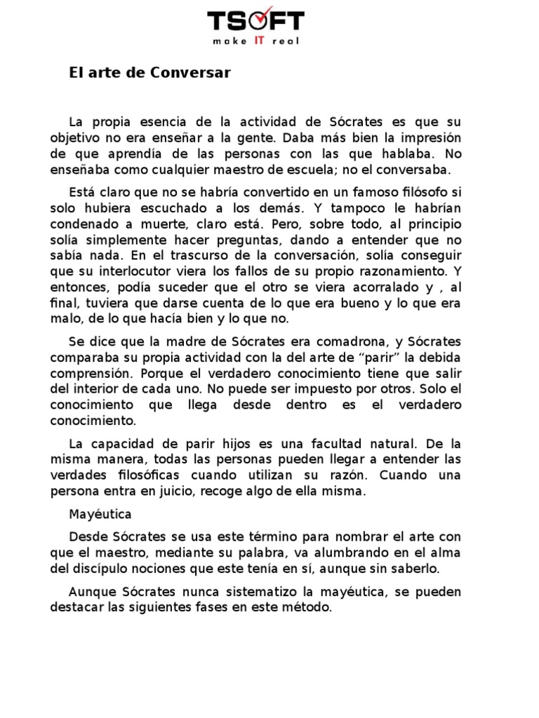El arte de conversar según Sócrates | PDF | Sócrates | Conocimiento
