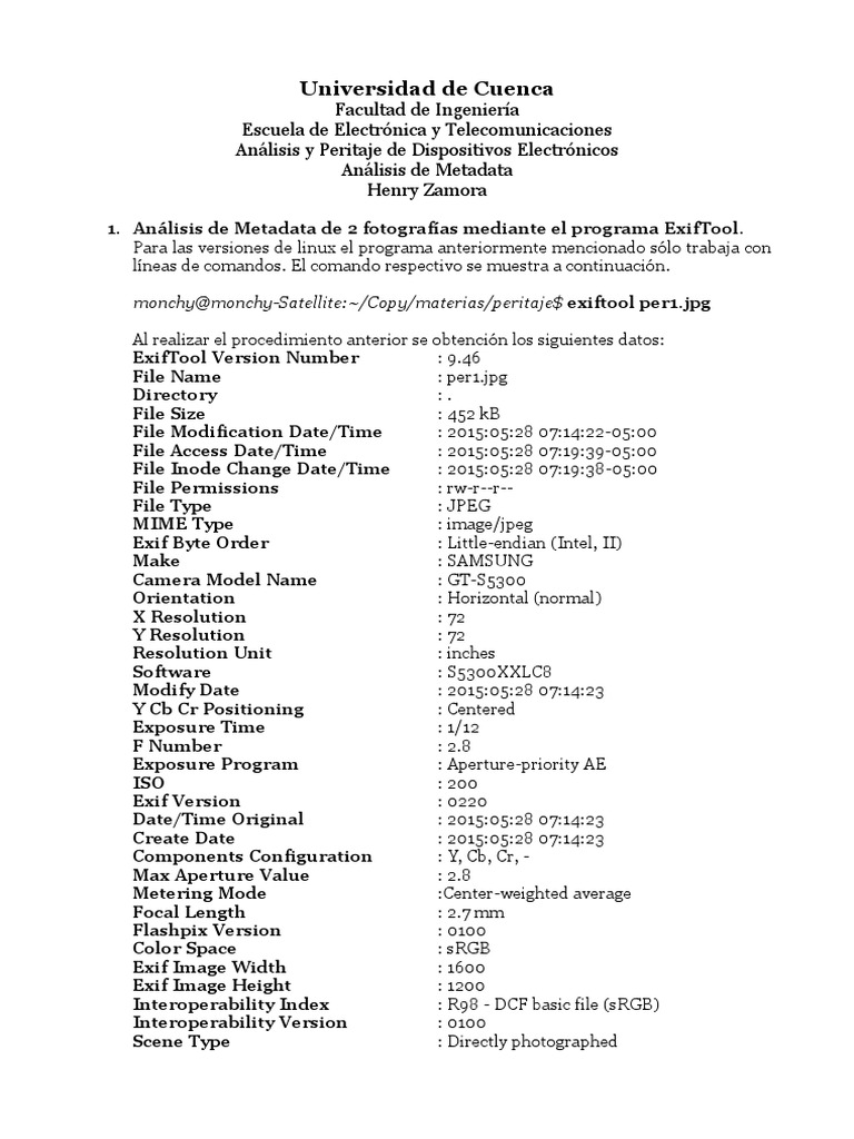 Análisis ExifTool | PDF | Datos de computadora | Informática