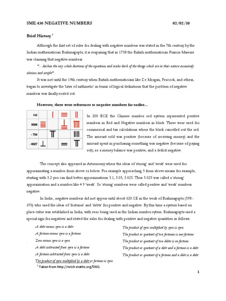 Negative Numbers | PDF | Numbers | Algebra