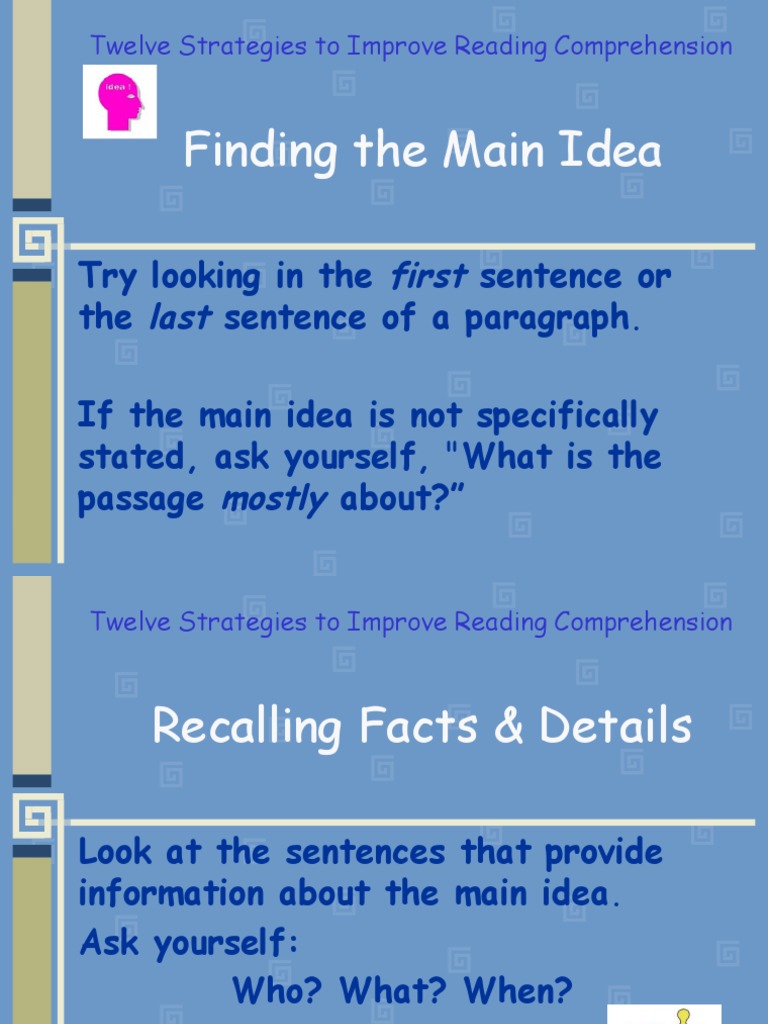 12 Reading Strategies | PDF | Reading Comprehension ...