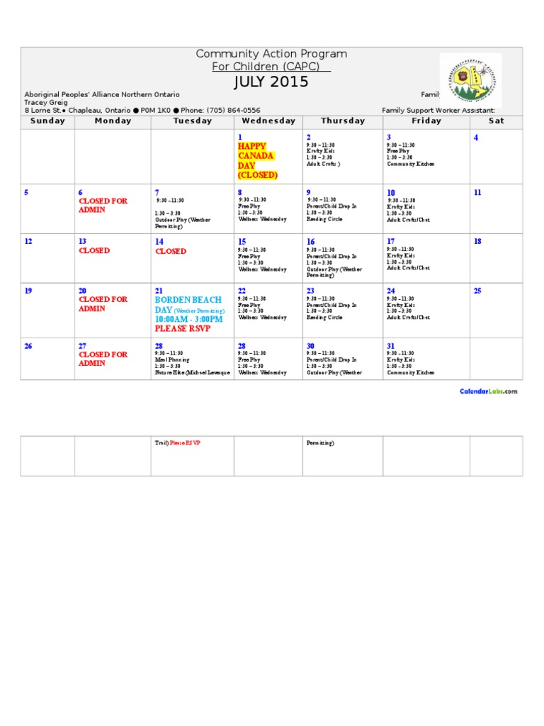 JULY 2015: Community Action Program For Children (CAPC) | PDF
