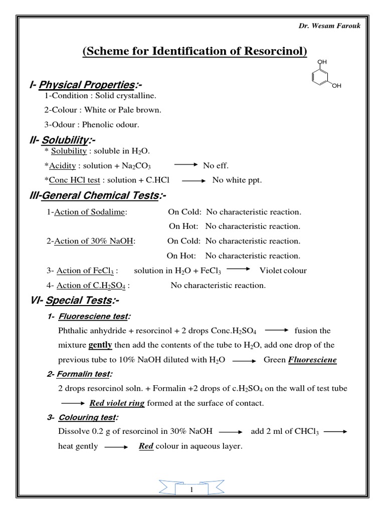 Identification of Resorcinol, α-Naphthol, and β-Naphthol | PDF ...