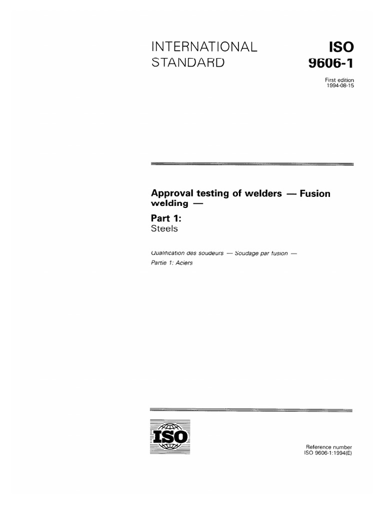 ISO 9606 1 Approval Testing of Welders