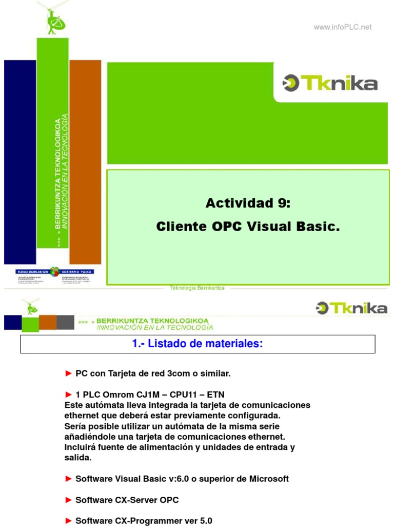 9 - Cliente Opc Visual Basic | PDF | Básico | Servidor (Computación)