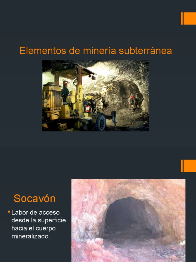 Elementos de Una Mina Subterranea | Minería | Minerales