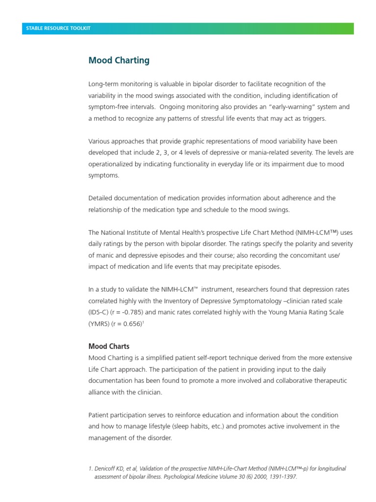 Mood Chart | PDF | Mania | Bipolar Disorder