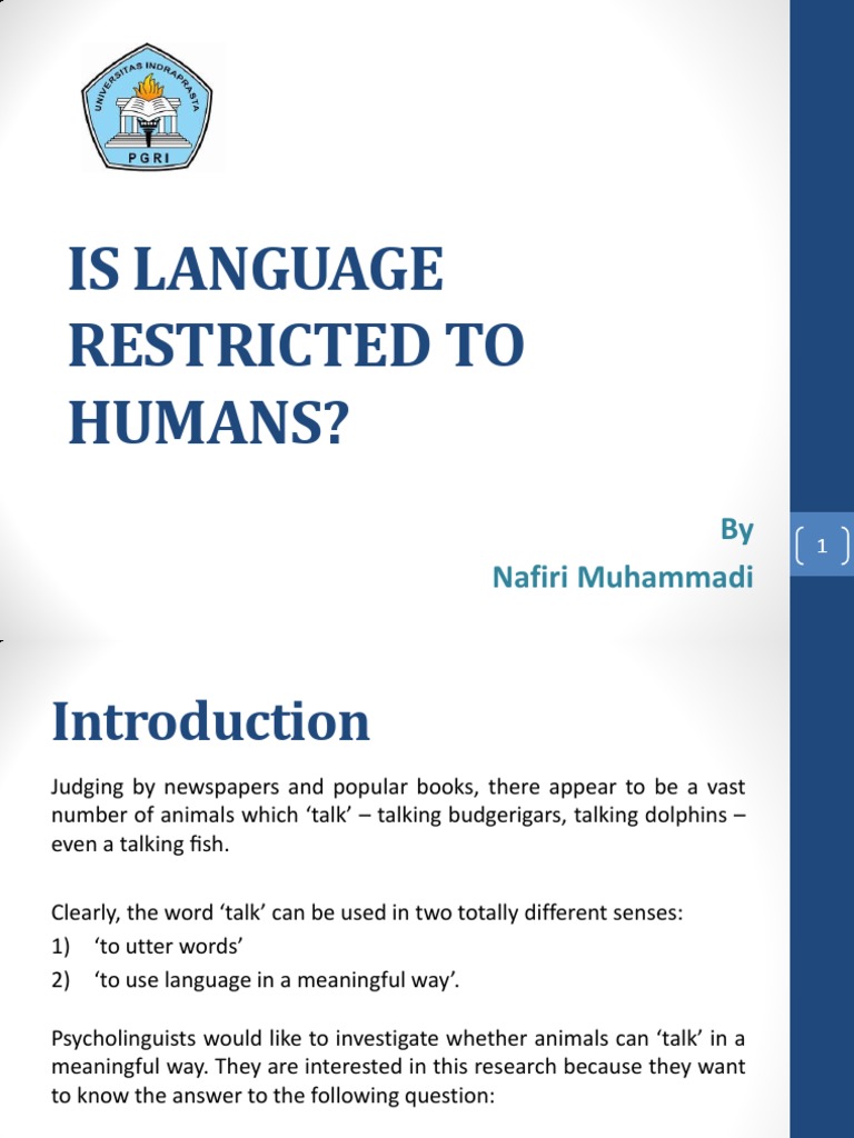 Is Language Restricted To Humans | PDF | Chimpanzee | Psycholinguistics