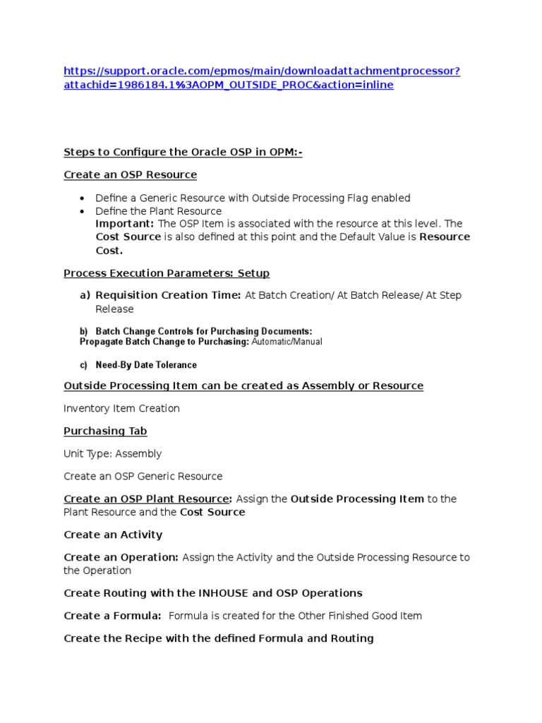 Configure Oracle OSP in OPM Steps | PDF | Parameter (Computer Programming) | Information ...
