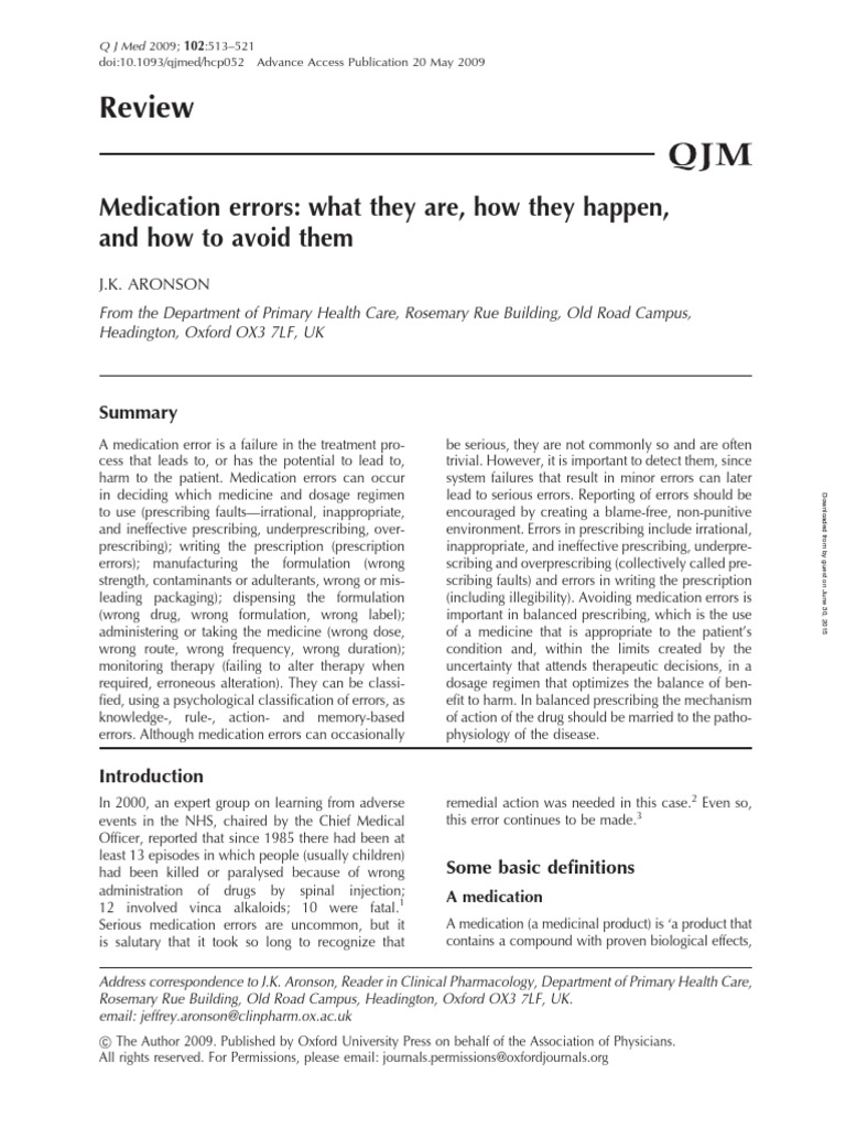 Medication Errors: What They Are, How They Happen, and How To Avoid ...