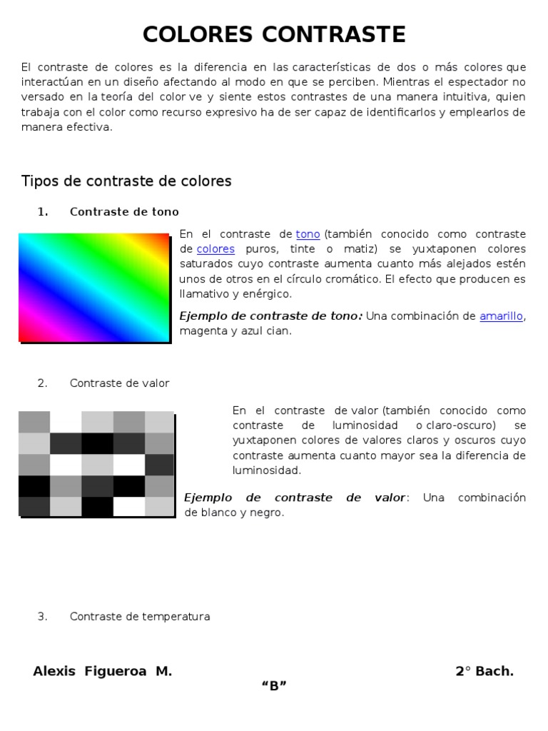 Tipos de Contraste de Colores | PDF | Azul | Color