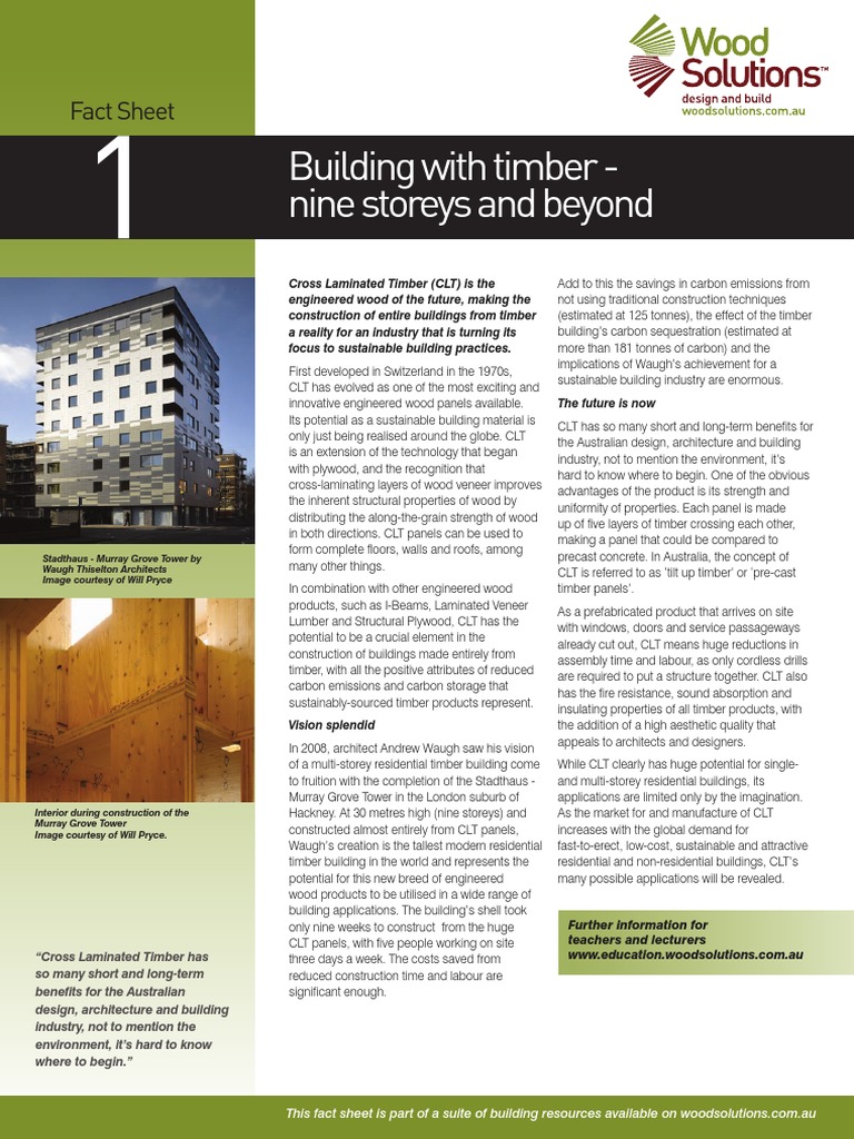 Cross Laminated Timber Fact Sheet | Download Free PDF | Lumber ...