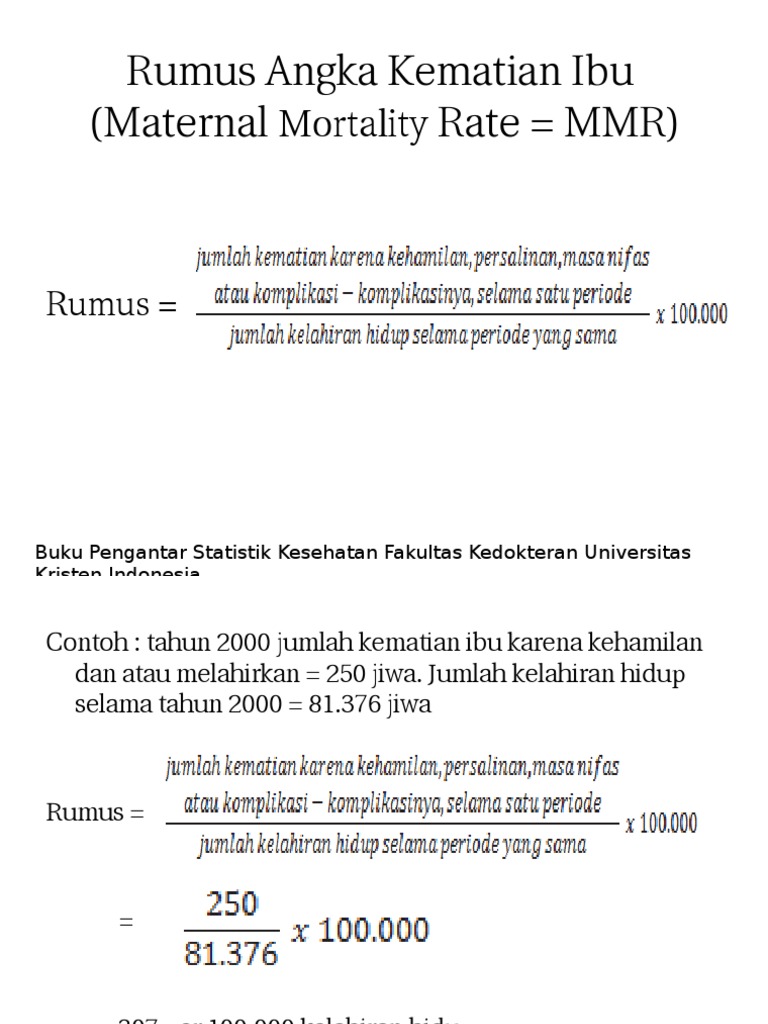 Rumus Angka Kematian Ibu | PDF | Sains & Matematika