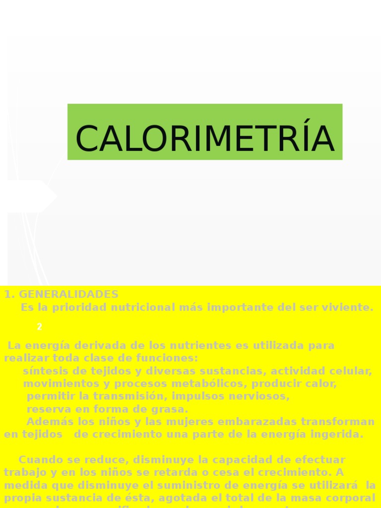 Calorimetría y Nutrición Energética | PDF | Proteínas | Organismos