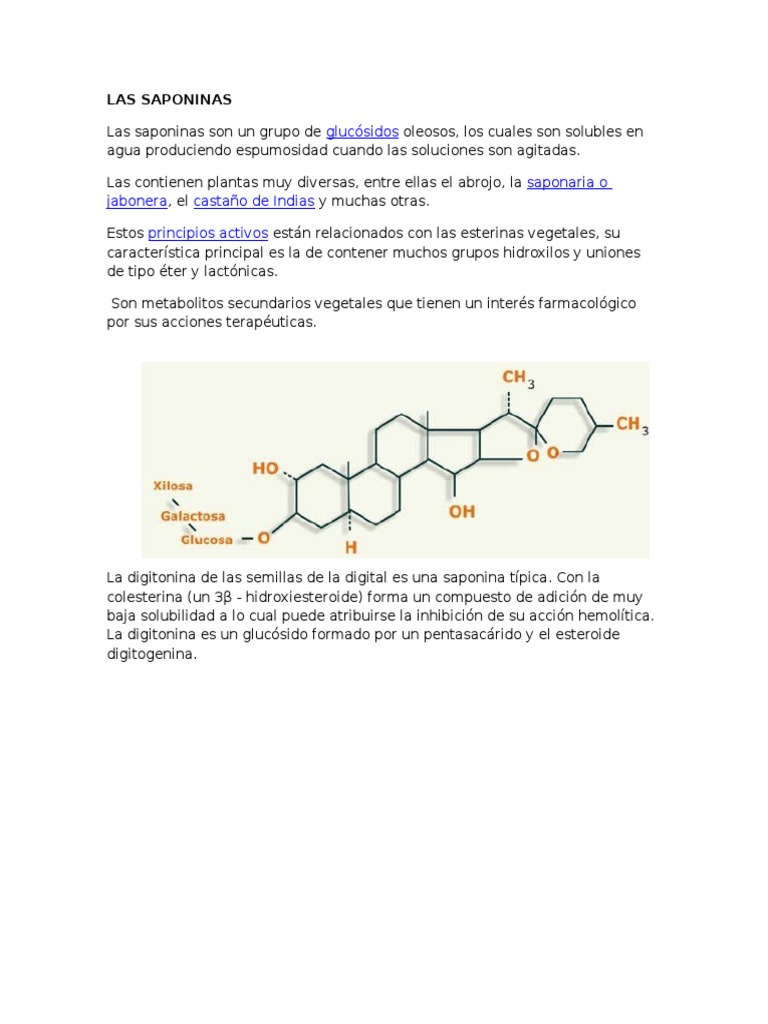 Las Saponinas | PDF | Bioquímica | Química
