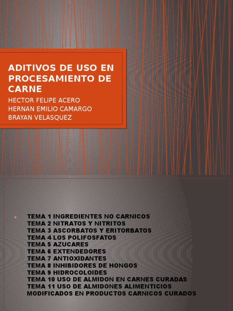 Aditivos de Uso en Procesamiento de Carne | PDF | Haba de soja | Proteínas