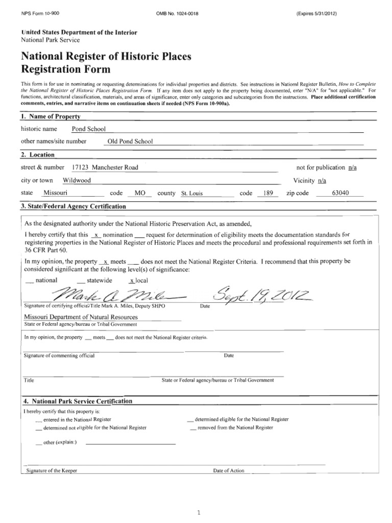 Of Historic Places: National Register Registration Form | PDF ...