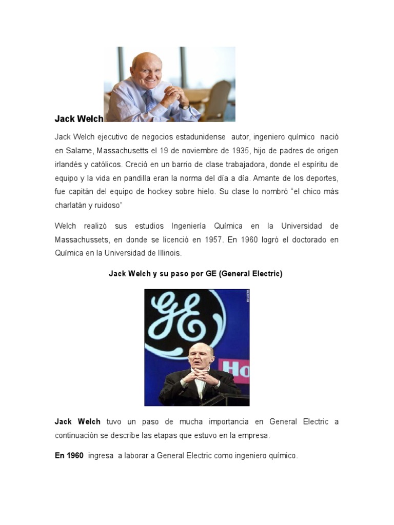 Jack Welch | PDF | Liderazgo | Energia General