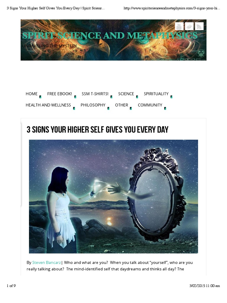 3 Signs Your Higher Self Gives You Every Day - Spirit Science and ...