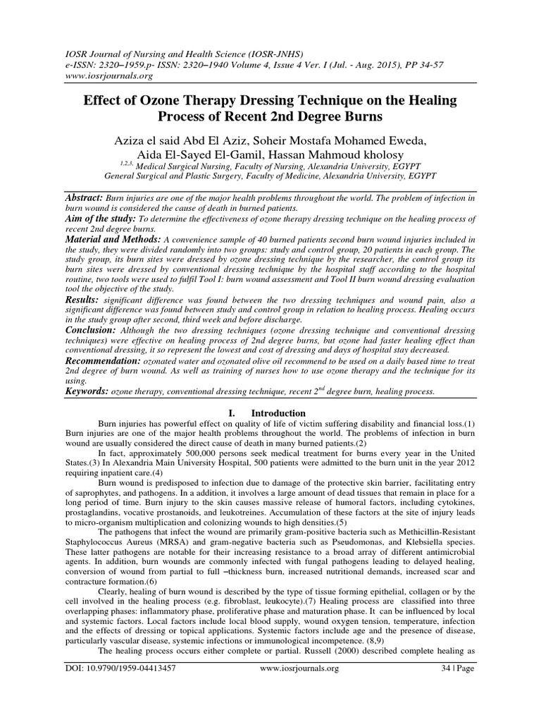 Effect of Ozone Therapy Dressing Technique On The Healing Process of ...