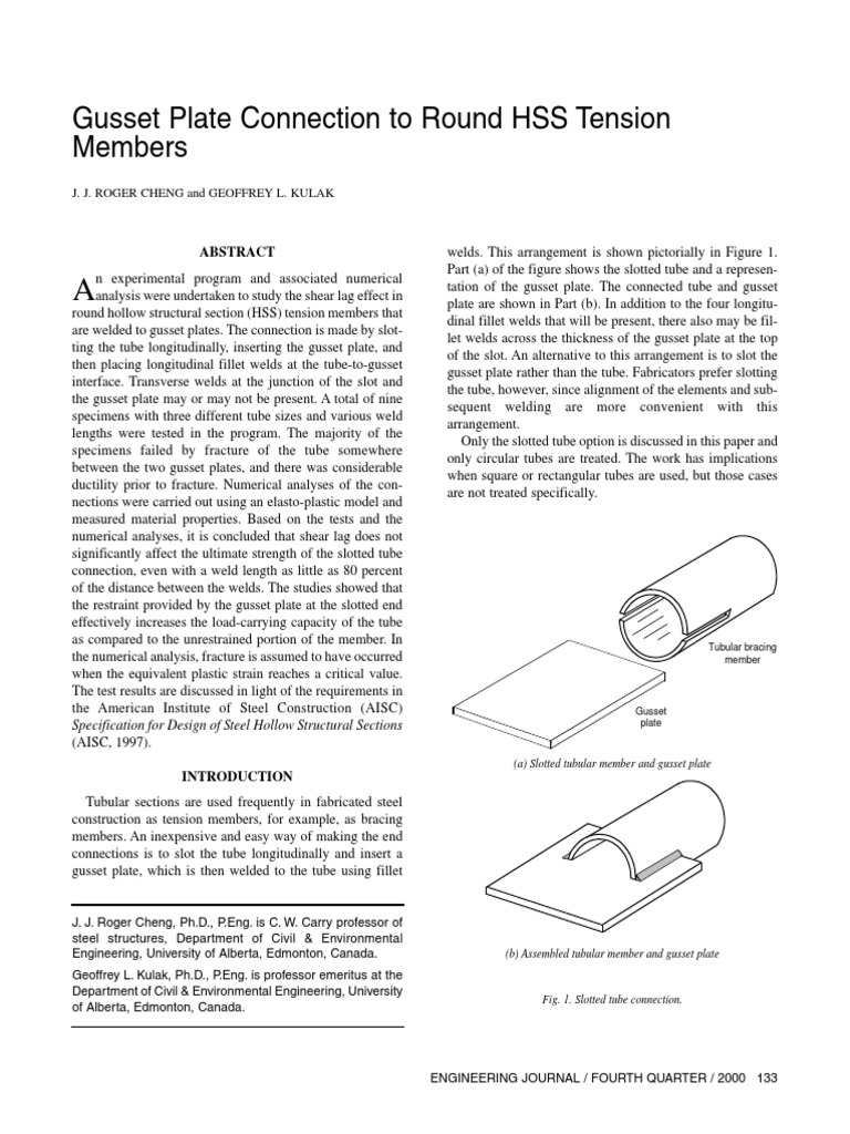 Gusset Plate Connection To Round HSS Tension Members | PDF | Fracture ...
