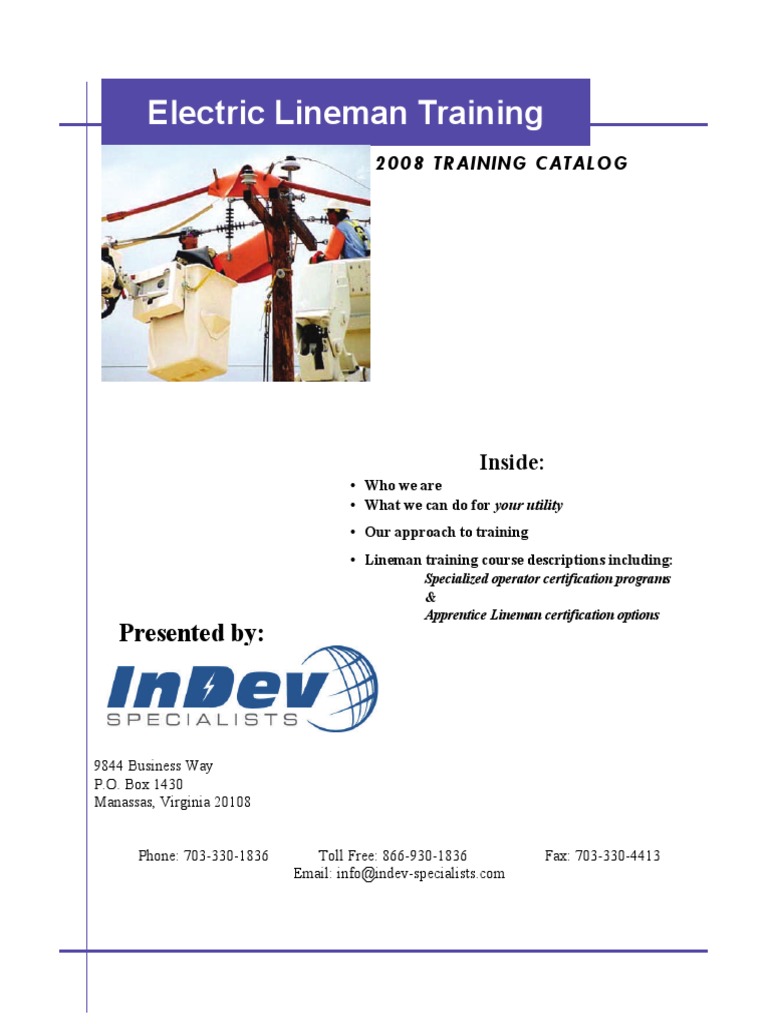 08 Lineman Training Catalog - General | PDF | Safety | Apprenticeship