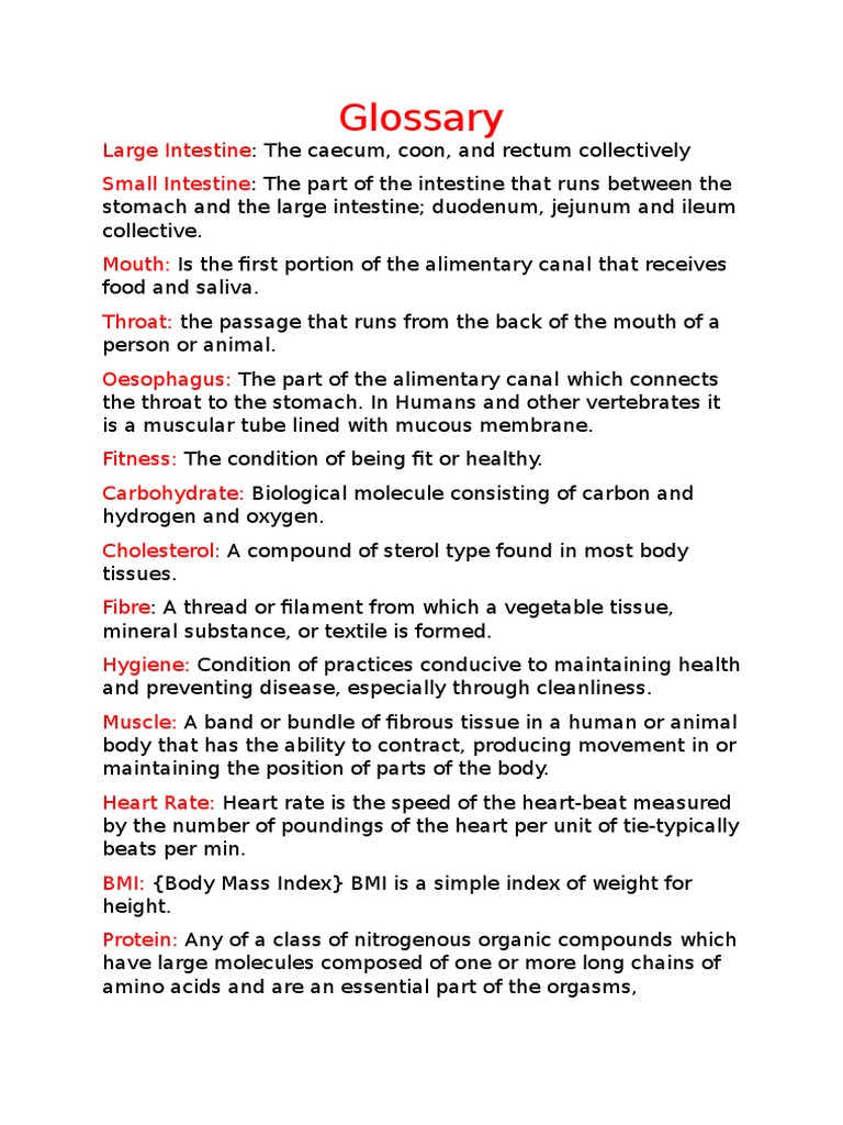 Nutrition and Health Terminology Guide | PDF