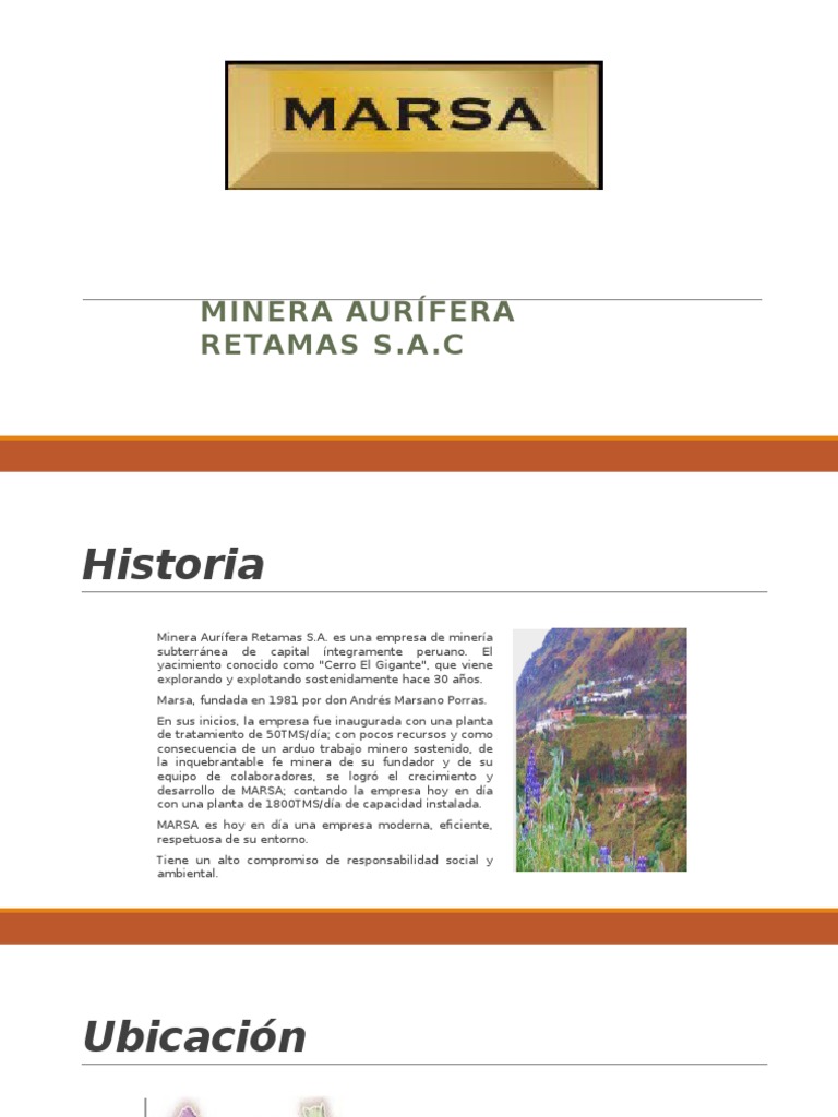 Ubicación y Operaciones de Minera MARSA | PDF | Minería | Naturaleza