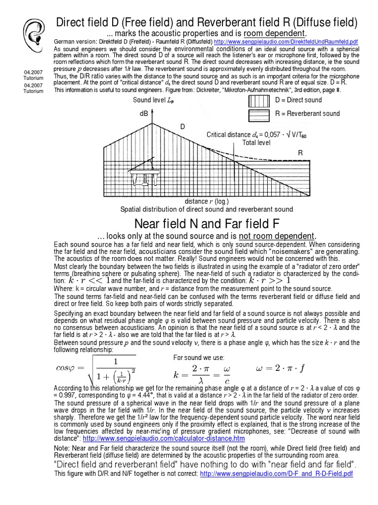 Direct Field and Reverberant Field | PDF | Sound | Motion (Physics)