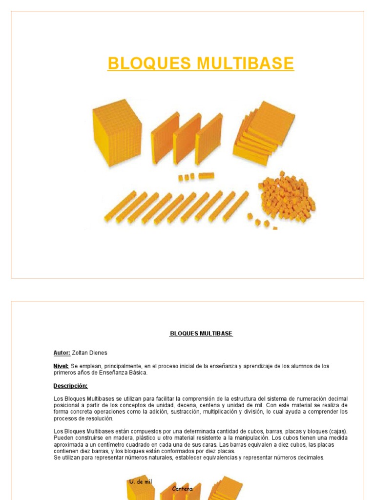 Bloques multibase enseñanza numeración | PDF | Enseñanza de matemática | Science