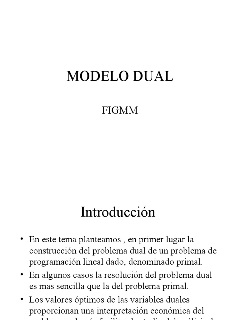 Modelo Dual | PDF | La investigación de operaciones | Enseñanza de ...