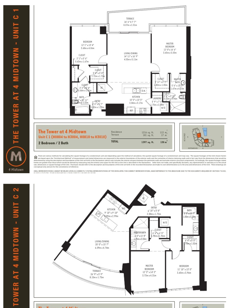 4 Midtown Miami - 2 Bedroom Floor Plans | PDF | Condominium | Wall