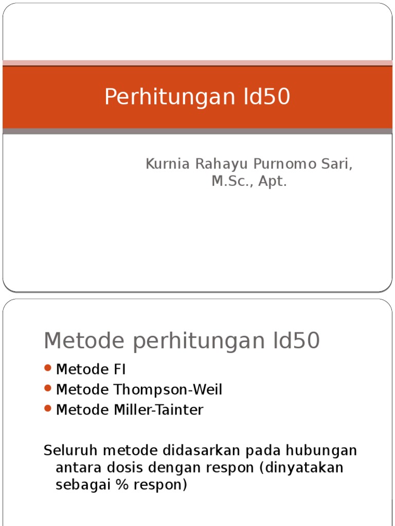 LD50 CALCULATION OF A PHARMACEUTICAL COMPOUND | PDF
