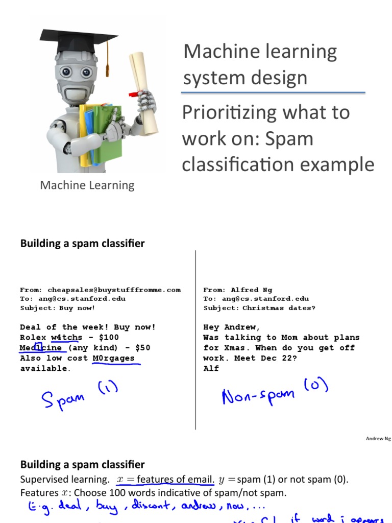 Machine Learning System Design | PDF | Email Spam | Artificial Intelligence