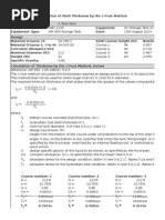 API 650, 5.6.4, Calculation of Shell Thickness by The 1-Foot Method ...