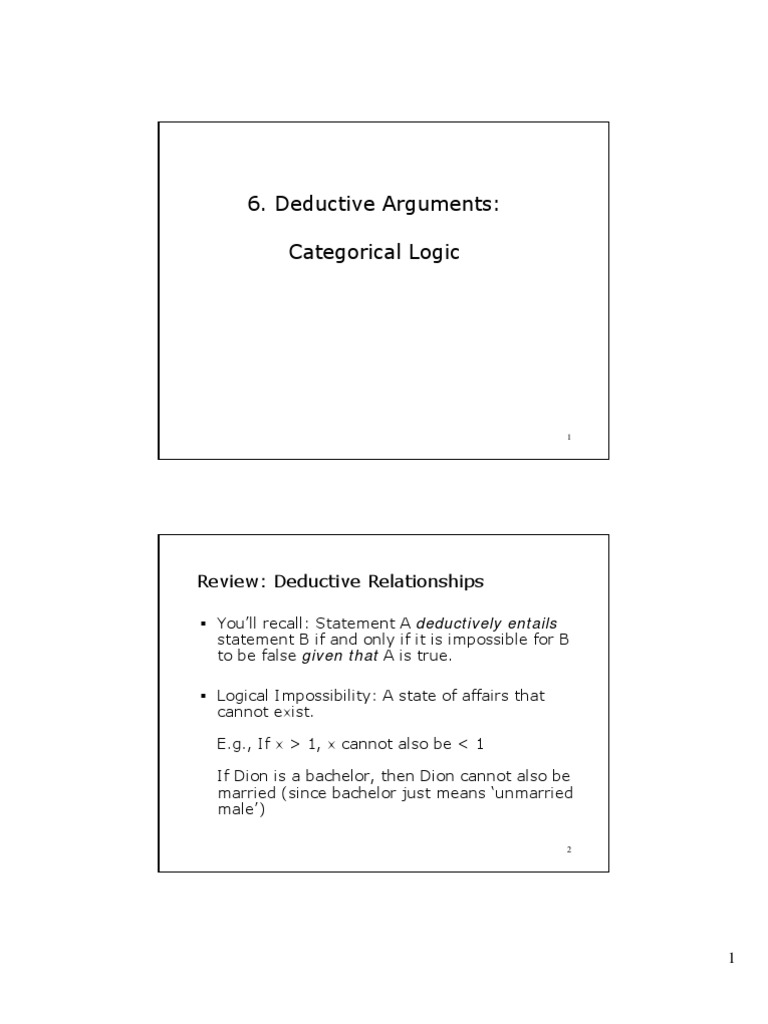 Categorical Logic and Deductive Validity | PDF | Deductive Reasoning ...